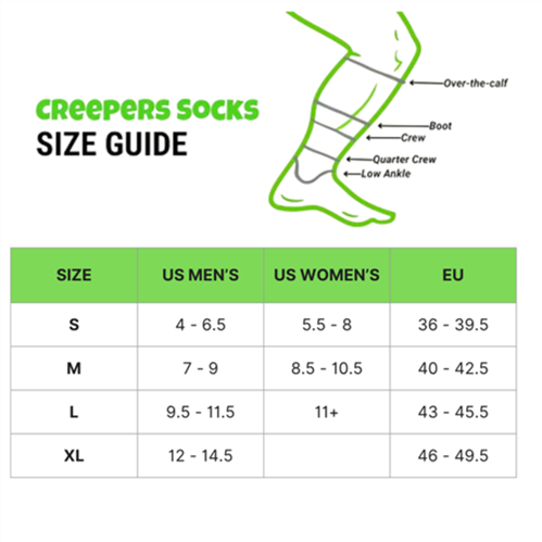 Creepers Crew Socks Dark Navy Merino Toe Socks | Players Sports NZ